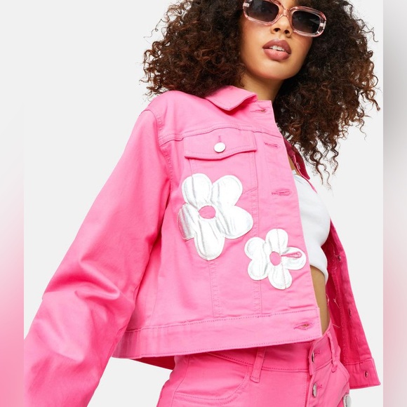 dELiA*s | Jackets & Coats | Delias By Dolls Kill Heart Of Glass Holo Flower Applique Twill ...